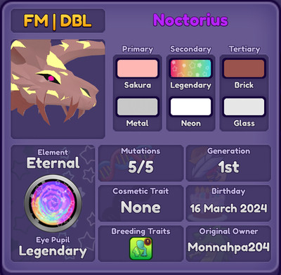 Noctorius | Dragon Adventures | DA | Roblox | eBay