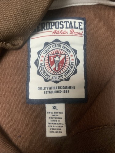 AEROPOSTALE Varsity League A87 Athletic Track Jacket Brown Full Zip ...