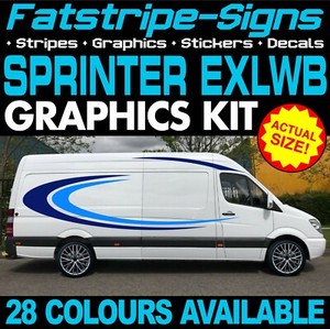 MERCEDES SPRINTER EXLWB GRAPHICS STICKERS STRIPES DECALS CAMPER VAN ...