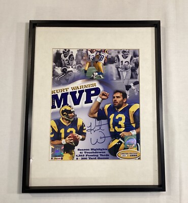KURT WARNER 1999 FRAMED SIGNED AUTOGRAPH 8X10 PHOTO FRAMED 11X14 ...