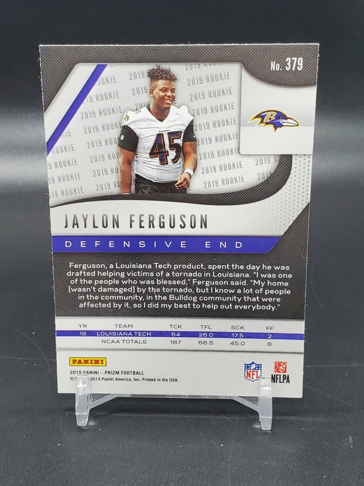 2019 Prizm Football Rookie - Jaylon Ferguson - 379 - Baltimore Ravens ...