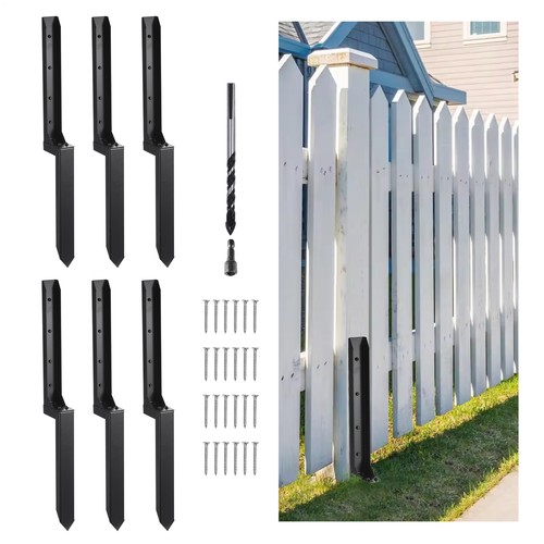 6 Pack Fence Post Repair Kit - Quick Fix Broken/Leaning 2x2 Wood Posts ...