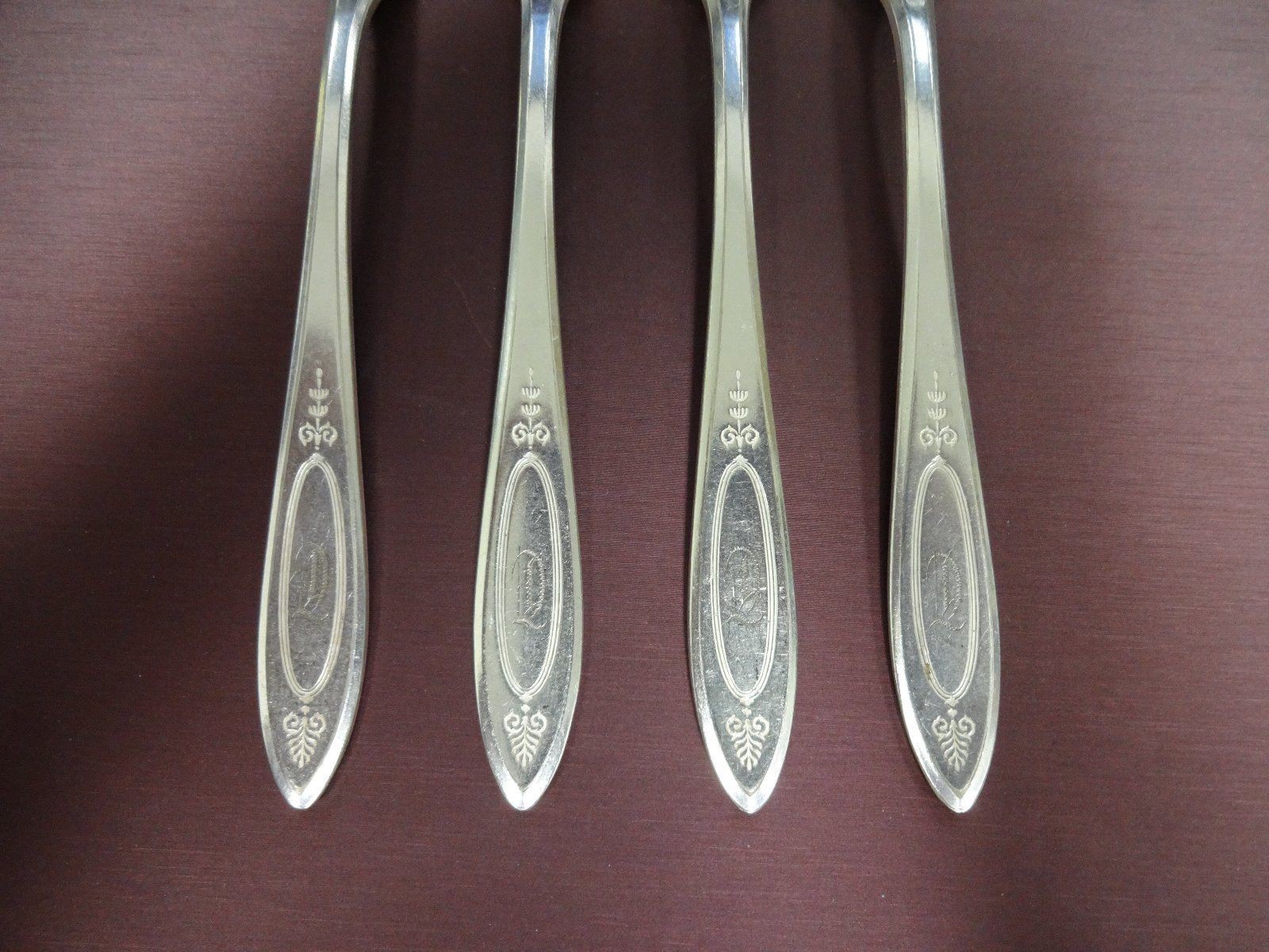 Silverplate Adam Pattern Forks 7 1/4" Monogram T Set of 4 Community ...