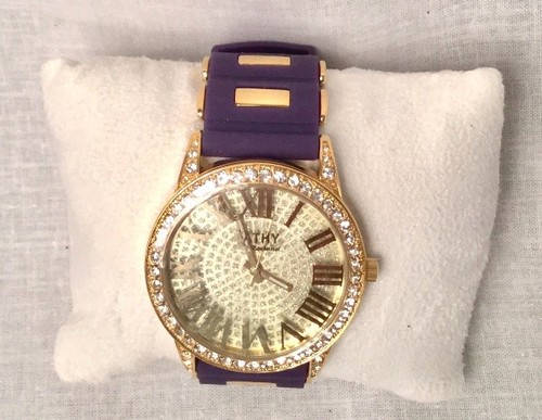 Kathy Van Zeeland Strap Watch with Crystal Bezel & Dial - NEW with Gift ...