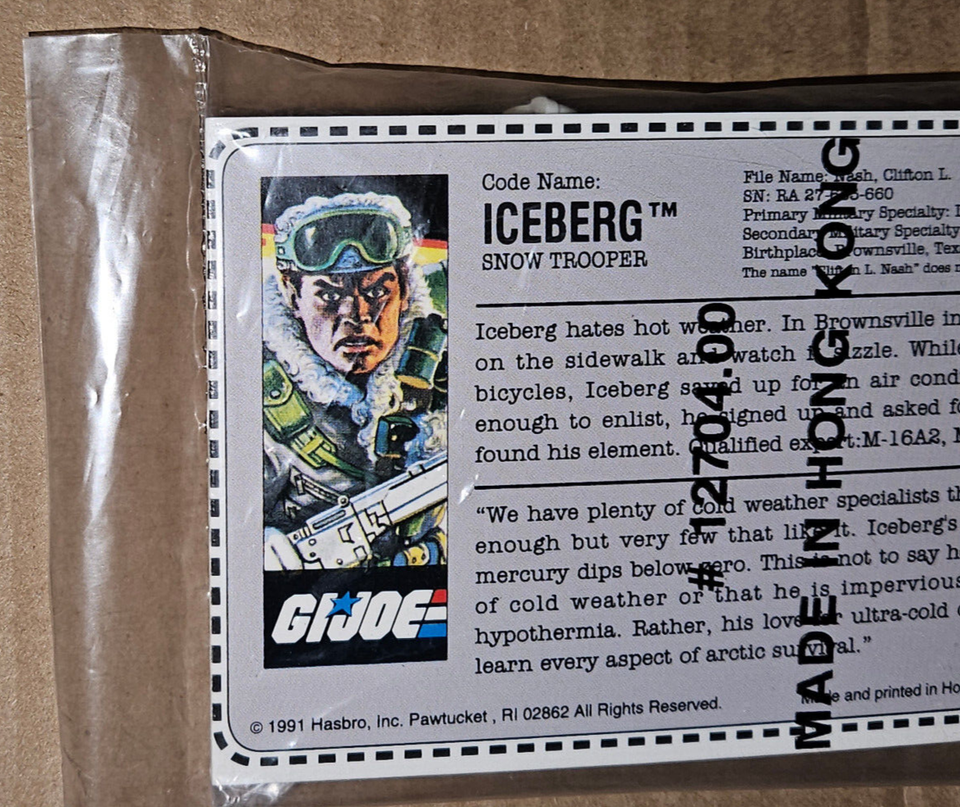 GI Joe Mail Away Ice Berg Sealed Bag 1991 ARAH New | eBay