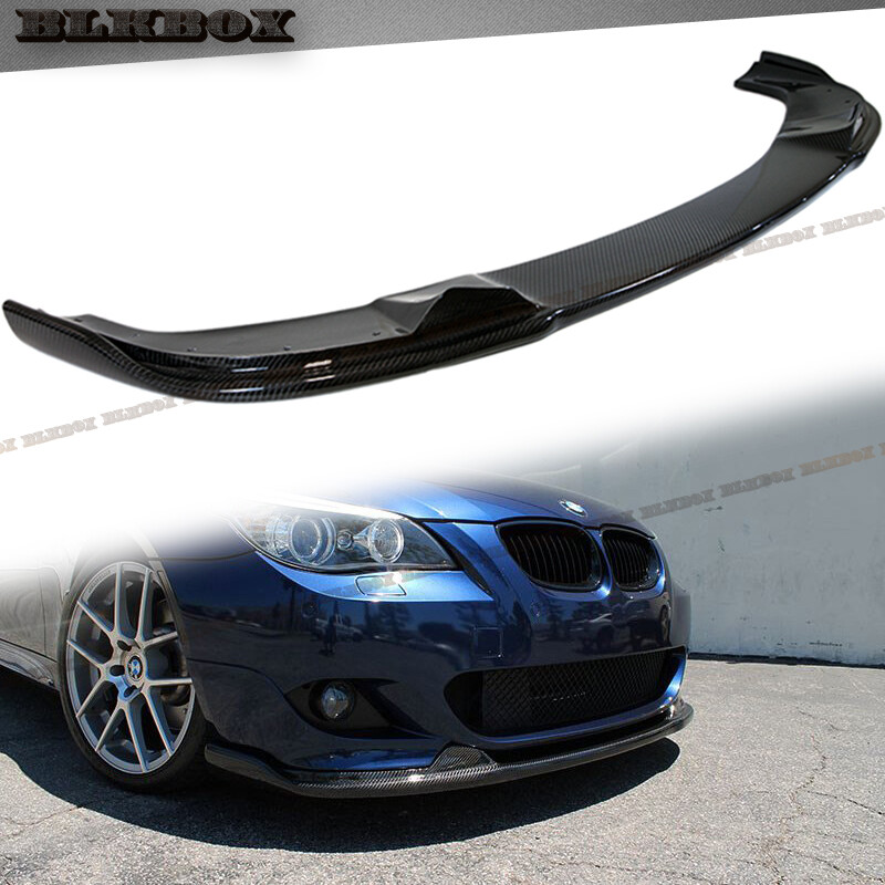 FRP w/ Carbon Fiber HM Front Spoiler Lip For 04-10 E60 BMW M-Tech Stock ...