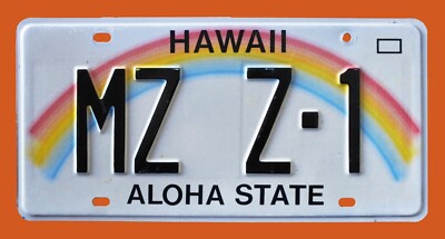 HAWAII GRAPHIC RAINBOW VANITY LICENSE PLATE " MZ Z 1 " MISS Z NISSAN ...