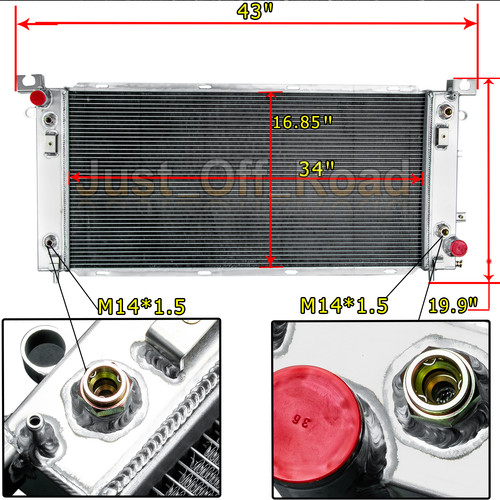 Aluminum 4 Row Radiator For 2014-2020 Chevy Tahoe Silverado/GMC Sierra ...