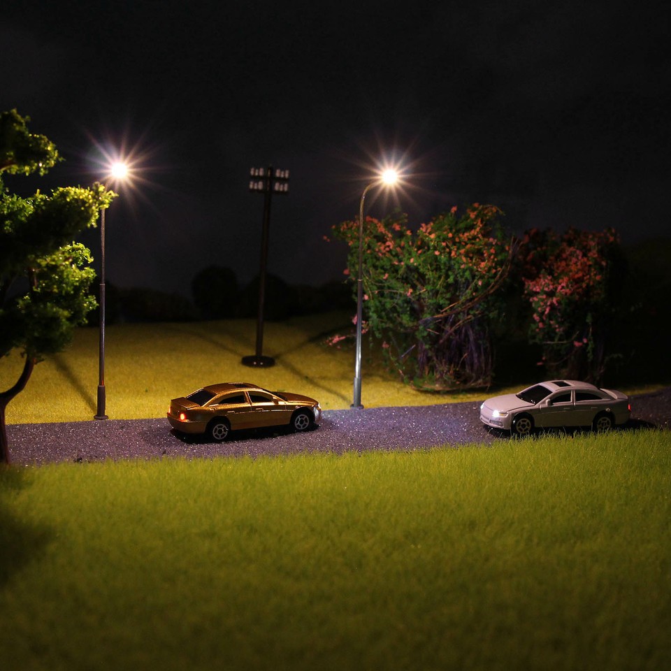 12pcs HO Scale 1:87 Model Lighted Car With 12V LED Lights for Building ...