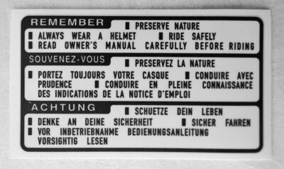 Honda CX500,650,GL1200,NX125,250,SH50.Rear fender Fuel tank decal ...