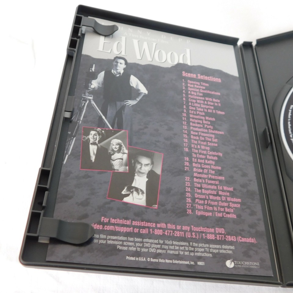 Ed Wood 1994 DVD Johnny Depp Bill Murray Sarah Jessica Parker Patricia ...