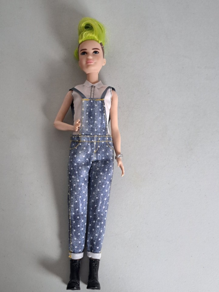 Mattel Barbie Fashionista 2016 Petite With Green Hair Mohawk Shaved ...