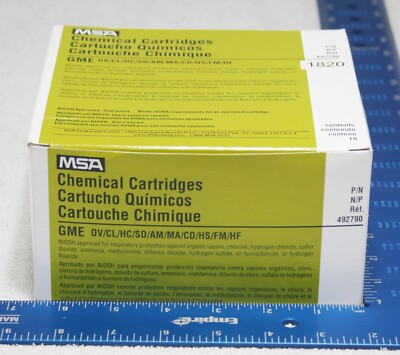Box (10) MSA Multi Gas Chemical Cartridges 492790 Comfo Respirator GME ...