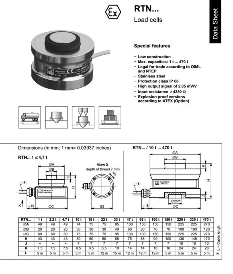 1Pcs New Weighing Sensor RTNC3/15T 1-RTNC3/15T | eBay