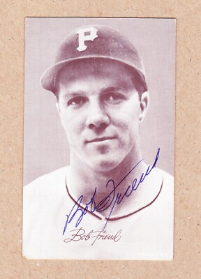 Bob Friend signed 3.5x5.5 inch Exhibit blankback 1947-66 postcard ...