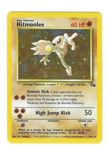 Hitmonlee 7/62 Holo Rare Fossil Set Pokemon Card | eBay