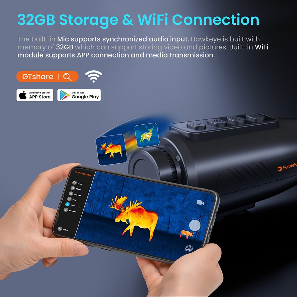 GTGUARD Thermal Monocular Ai 384x288 50Hz Night Vision Hunting Camera ...