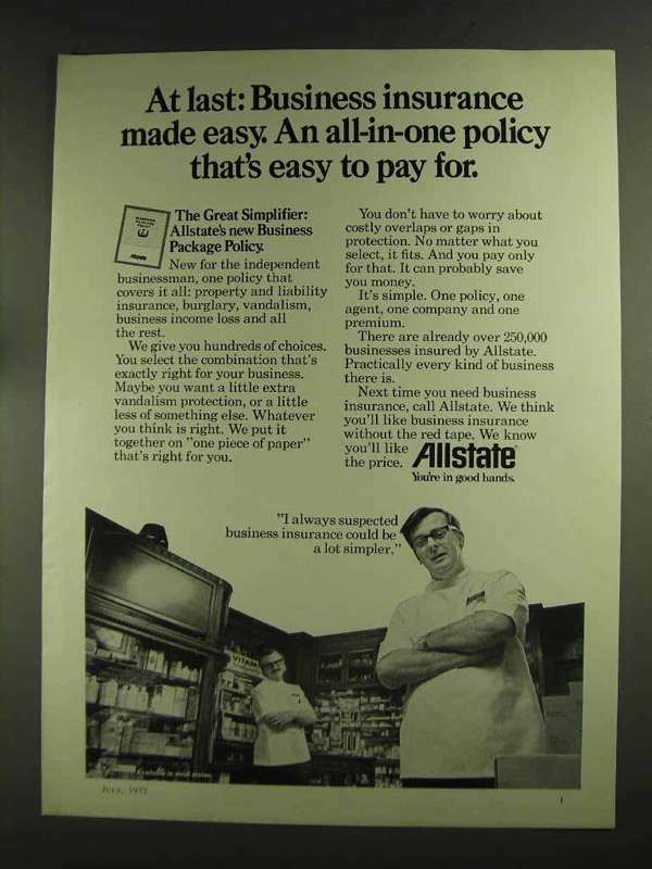 1972 Allstate Insurance Ad - Business Made Easy | eBay