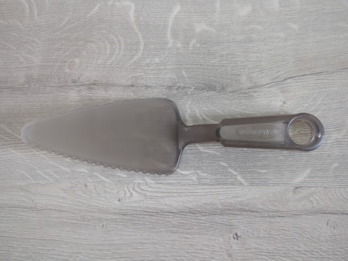 Vtg Farberware Pie Cutter Server with Serrated Edge Gray Clear Plastic ...