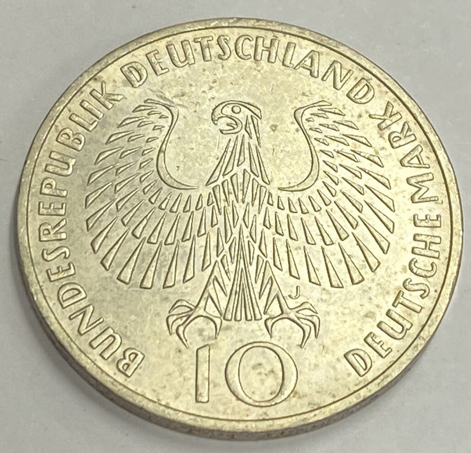 German Deutsche 10 Mark Silver BU UNC Coin 1972 J Summer Olympics ...