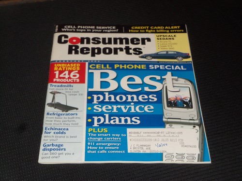 2004 FEBRUARY CONSUMER REPORTS MAGAZINE - BEST CELL PHONES COVER - O ...