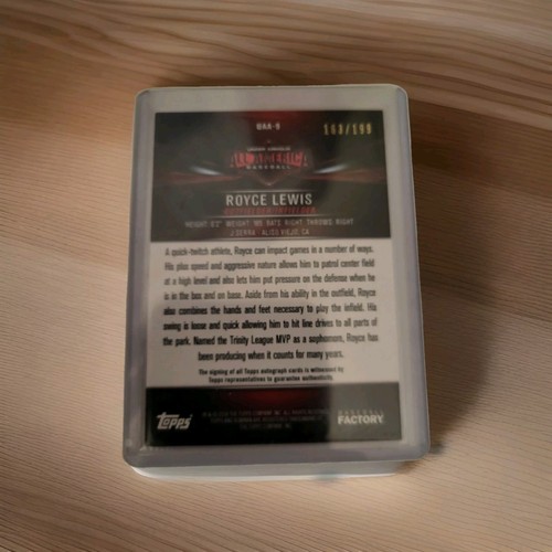 ROYCE LEWIS 2017 Bowman Draft UNDER ARMOUR ALL-AMERICAN AUTOGRAPH #/199 ...