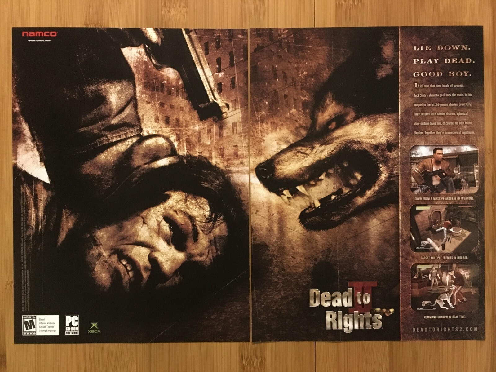 Dead to Rights II 2 Xbox PS2 2005 Vintage Print Ad/Poster Official ...