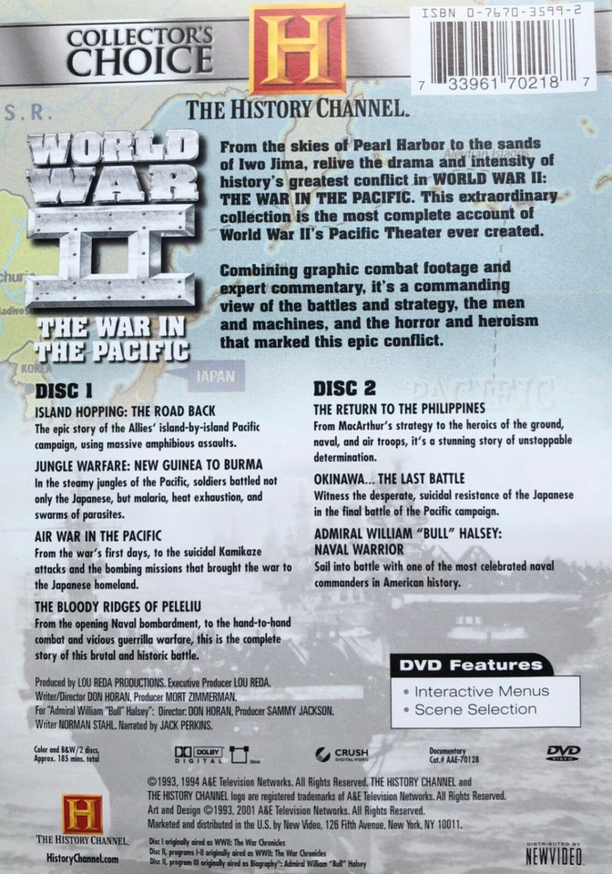 World War II: The War In The Pacific (DVD, 2001, 2-Disc) DVD Region 1 ...