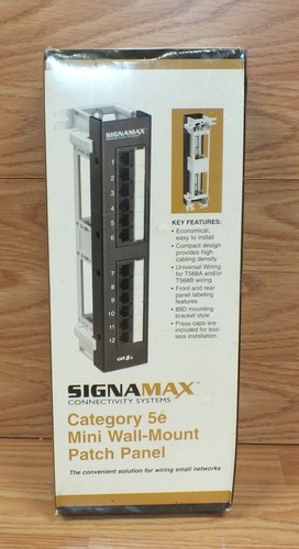 Signamax Wallmount Mini CAT 5e Patch Panels with 89D Bracket *Brand new ...