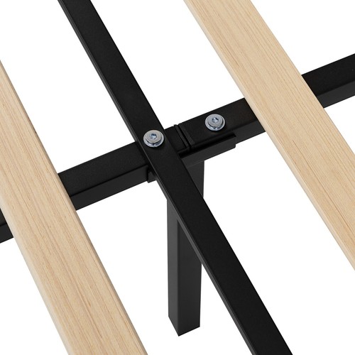 Twin/Full/Queen Upholstered Bed Frame w/Adjustable Headboard Wood Slat ...