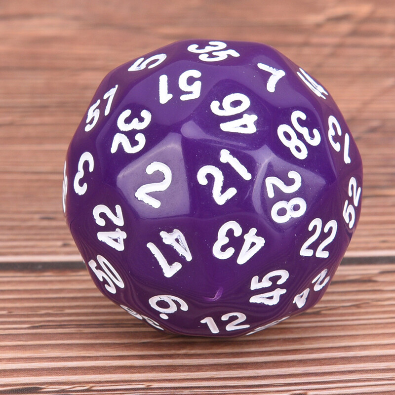 60 Face Gaming Dice Sixty Sided Die Number 1-60 Acrylic Cubes Dice E ...