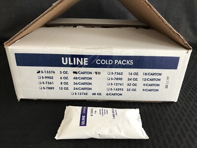 (80) ULINE Reusable 3oz. Gel Cold Packs 5”L x 2-3/4”W x 3/4”H Non-Toxic ...