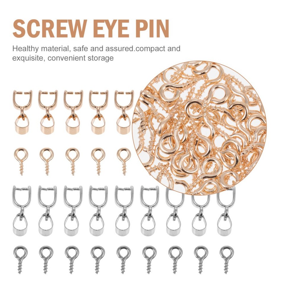 Mini Screw Hooks Eye Pin Jewellery Making Threaded Clasp DIY Eyelet ...