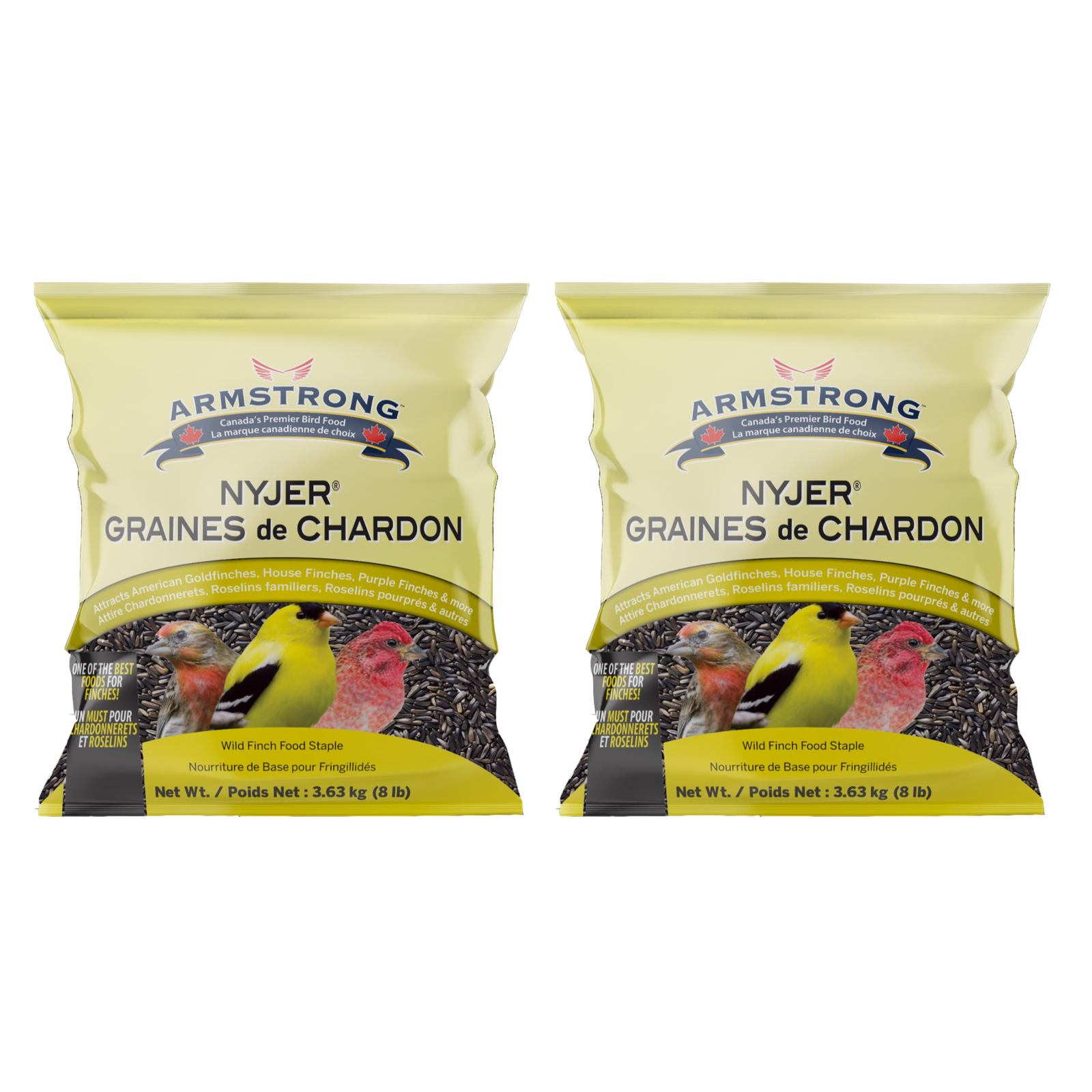 Armstrong Wild Bird Food Nyjer Bird Seed for Finches, 8lbs (Pack of 2 ...