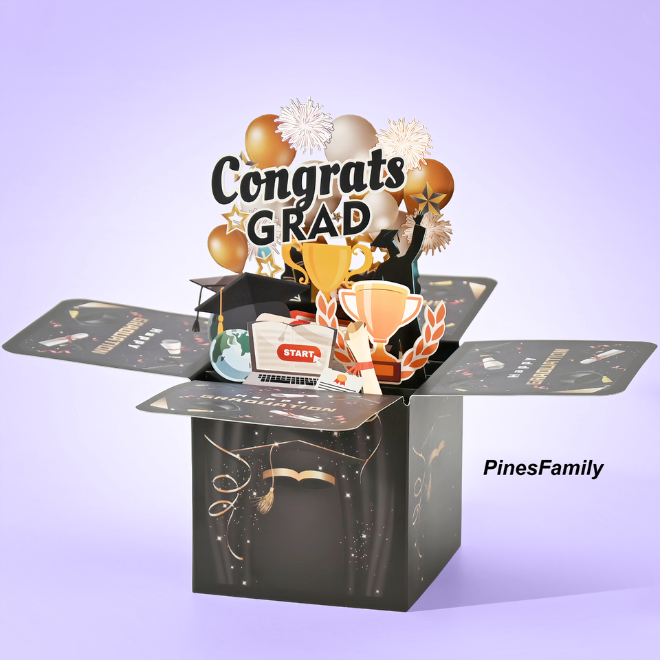S03-Graduation Card | 3D Pop up Graduation Box Card | Surprise ...
