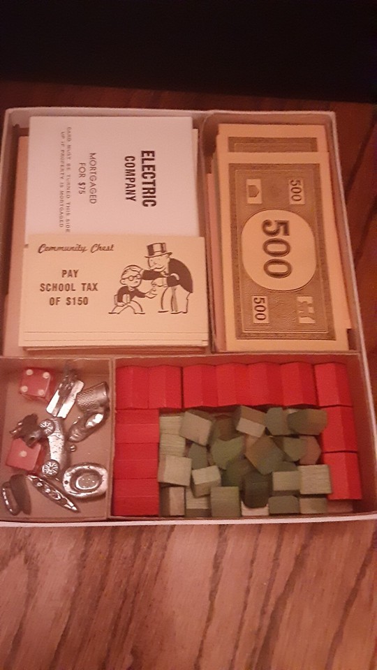 Vintage 1952 Monopoly Popular Edition with ad sheet - NO BOARD | eBay