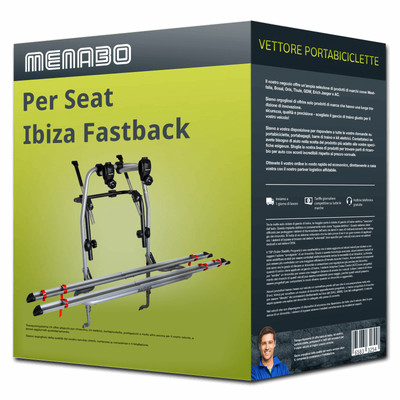 Menabo Logic 2 portabici per Seat Ibiza Fastback IV 6J5/6P1 per 2 bici ...