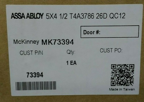 Assa Abloy Mckinney Quick Connect Hidden Circuit Hinge T4A3786 26D | eBay