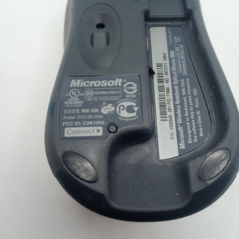 #I) Microsoft Wireless Notebook Optical Mouse 3000 MSK-1056 & USB ...