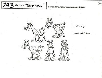 Hanna-Barbera TROLLKINS 1981 Production Studio Copy FLOOKY Model Sheet ...