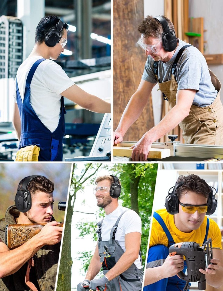 Mpow Bluetooth Ear Muffs 36dB Noise Reduction Earmuffs Safety Hearing ...