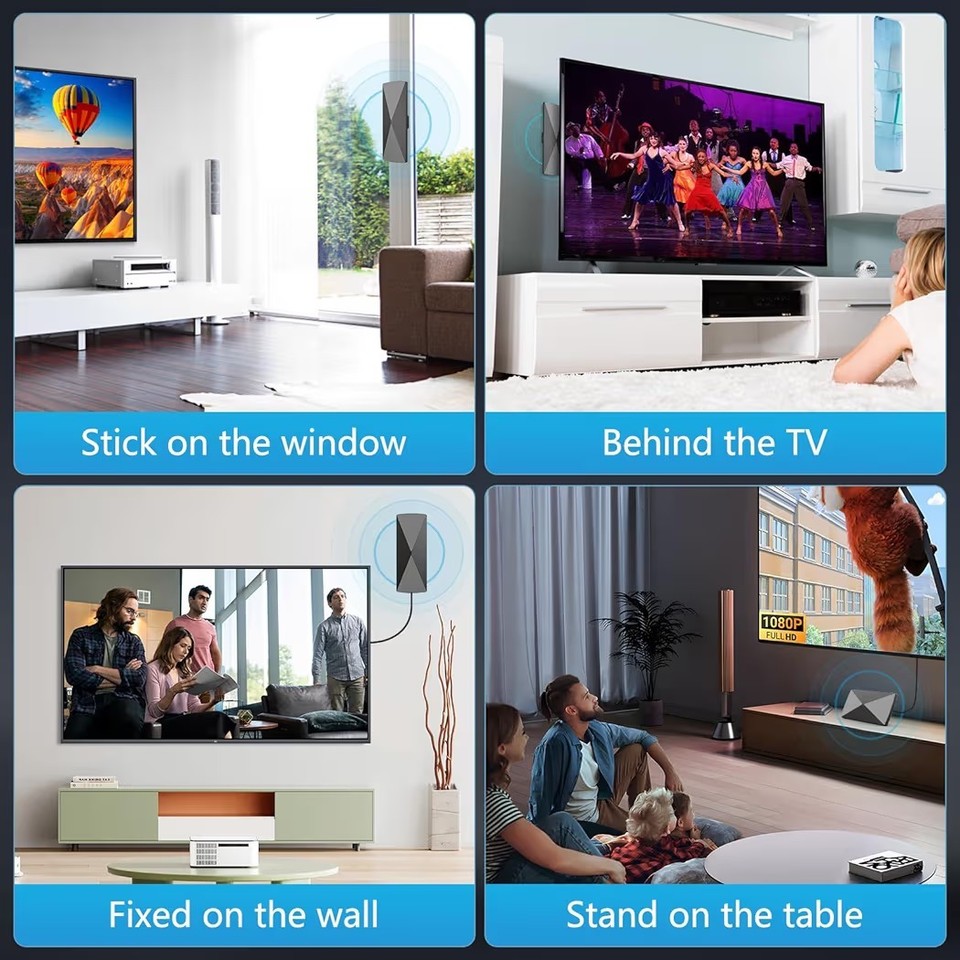 5600 Miles Digital TV Antenna Indoor HDTV Amplified Signal Booster 4K ...