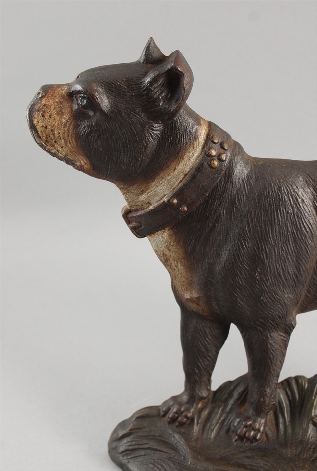 RARE Antique Hubley Cast Iron, Boston Terrier Dog Doorstop, Original ...