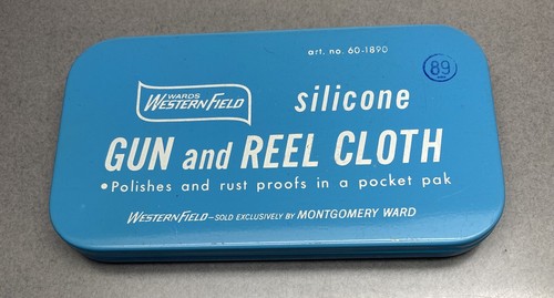 Vintage Wards Western Field Gun & Reel Cloth Blue Tin Box Empty | eBay