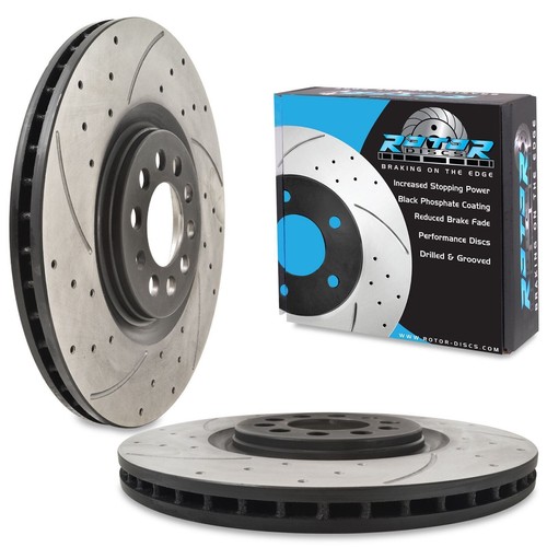 FRONT DRILLED GROOVED 312mm BRAKE DISCS FOR SEAT LEON 1.8T 1.9 TDI ...