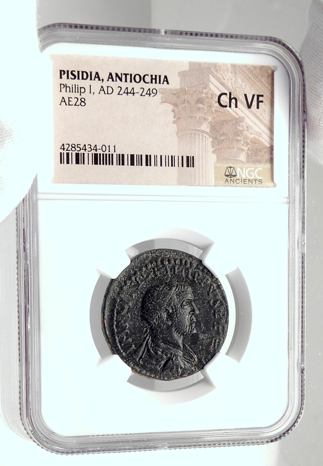 PHILIP I the ARAB Ancient Antioch Pisidia Roman Coin STANDARDS EAGLES ...
