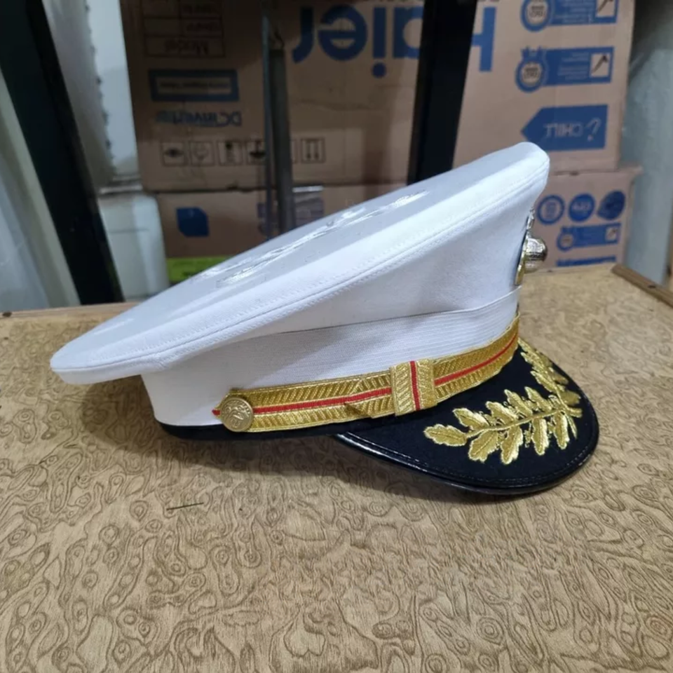Marine Corps Officer Field Grade Service Dress Hat Cover USMC Uniform ...