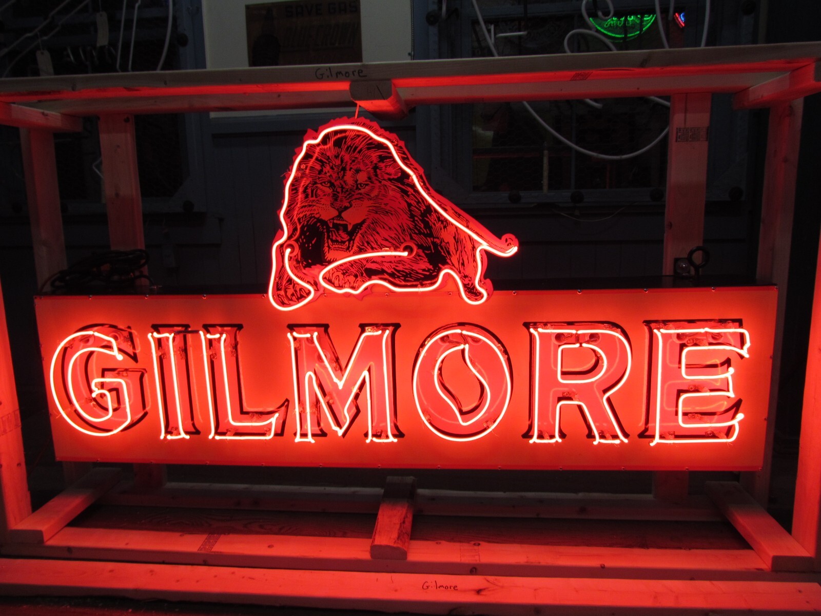 New Gilmore Gasoline Porcelain Neon Sign 6 FT W x 44 IN H | eBay