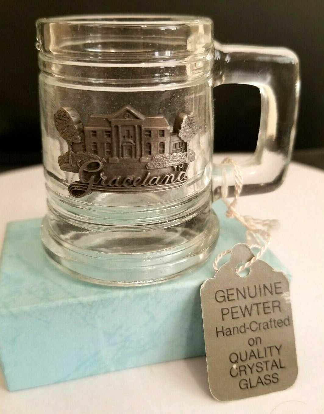 Elvis Presley Graceland Pewter Crystal Shot Glass New w Tag Tripper ...