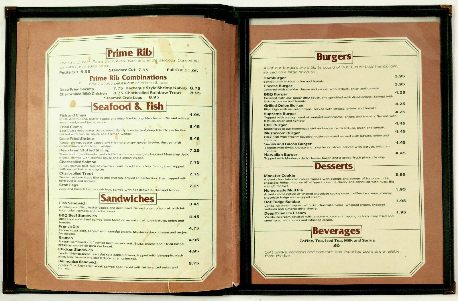 Vintage Full Size Menu BARCLAY'S MEAT & PRODUCE Restaurant South Bend ...